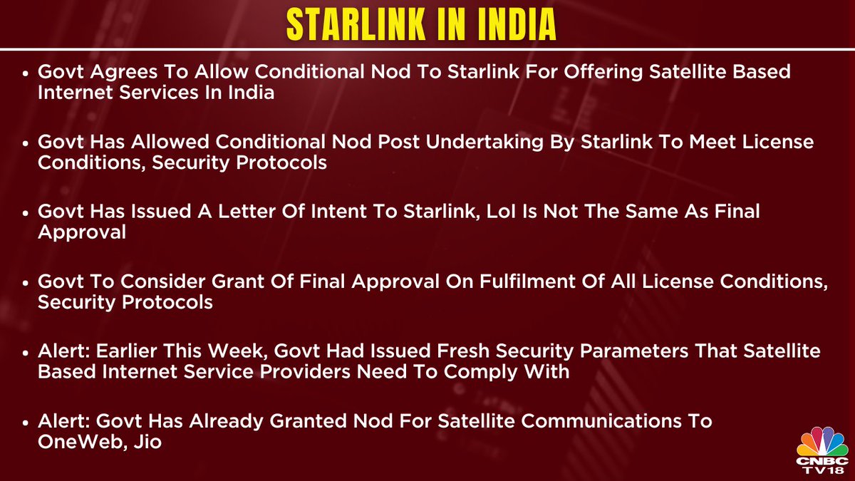 India Issues Letter of Intent to Starlink, Approves Satellite Internet ...