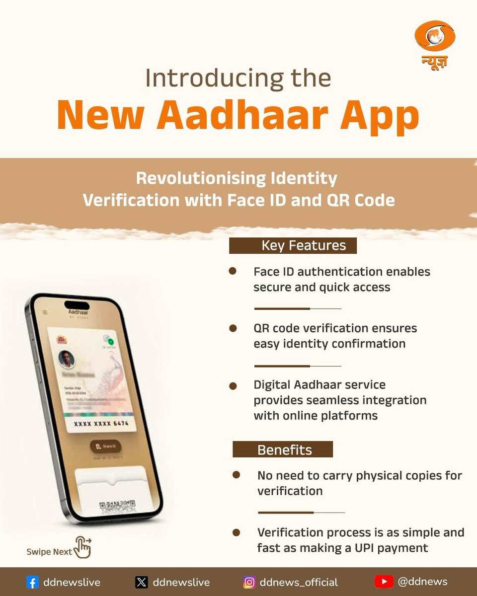 India Launches New Aadhaar App with Face ID, QR Code Verification, and ...