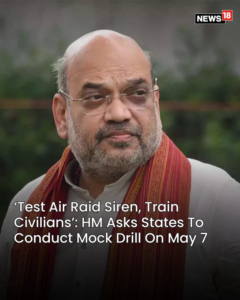 India Orders May 7 Civil-Defence Drill in 244 Districts, Tests Air-Raid ...