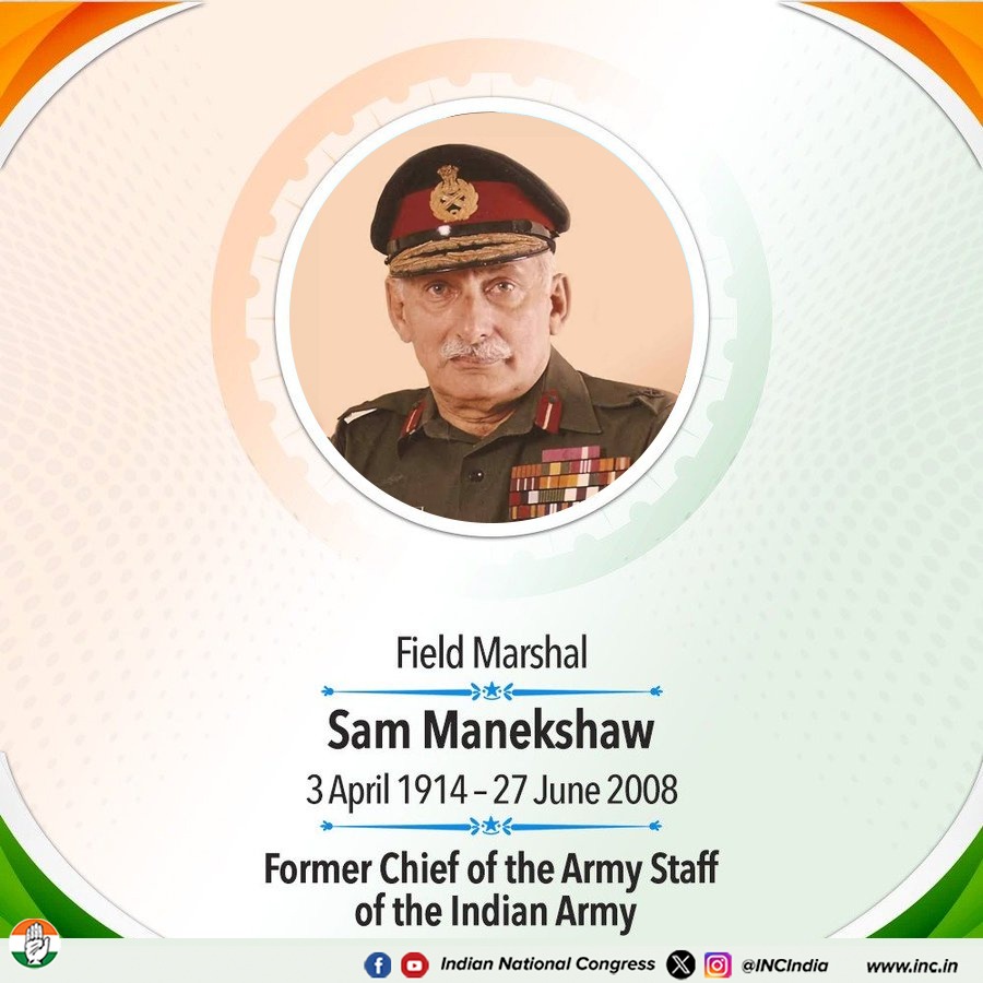 India Remembers First Field Marshal Sam Manekshaw on Death Anniversary ...