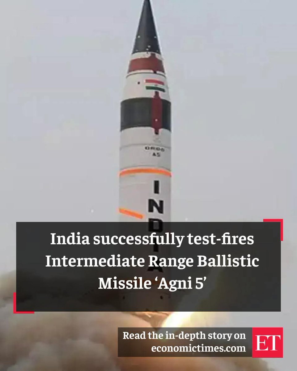 India Test-Fires Nuclear-Capable Agni-5 Missile With 5,000 km Range ...