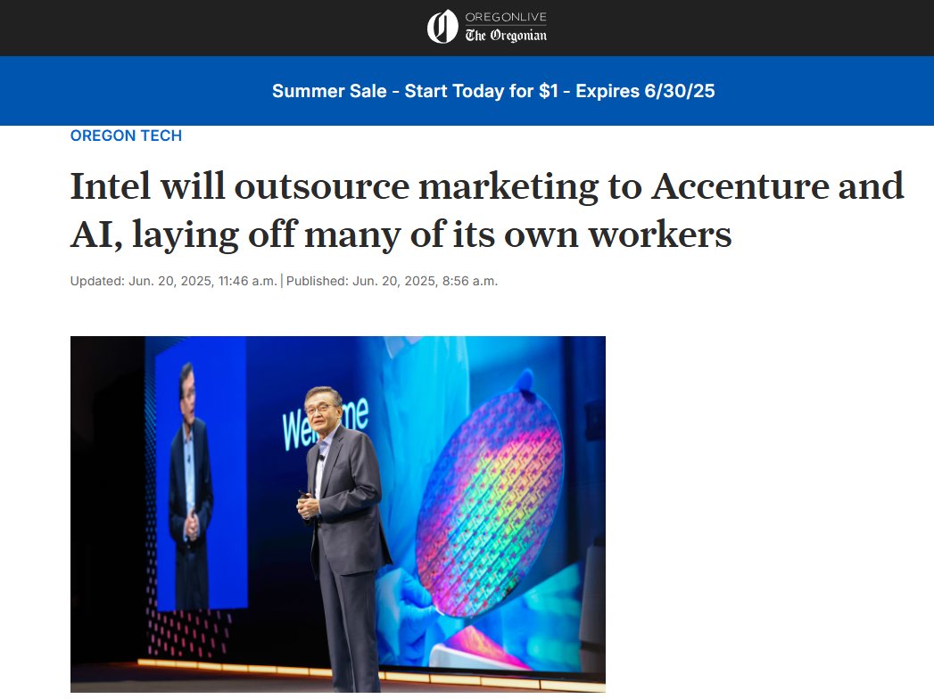 Intel Moves Marketing to Accenture and AI, Signals Imminent Layoffs | DeepNewz Business