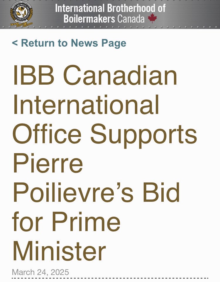 International Brotherhood of Boilermakers Canada Endorses Pierre ...