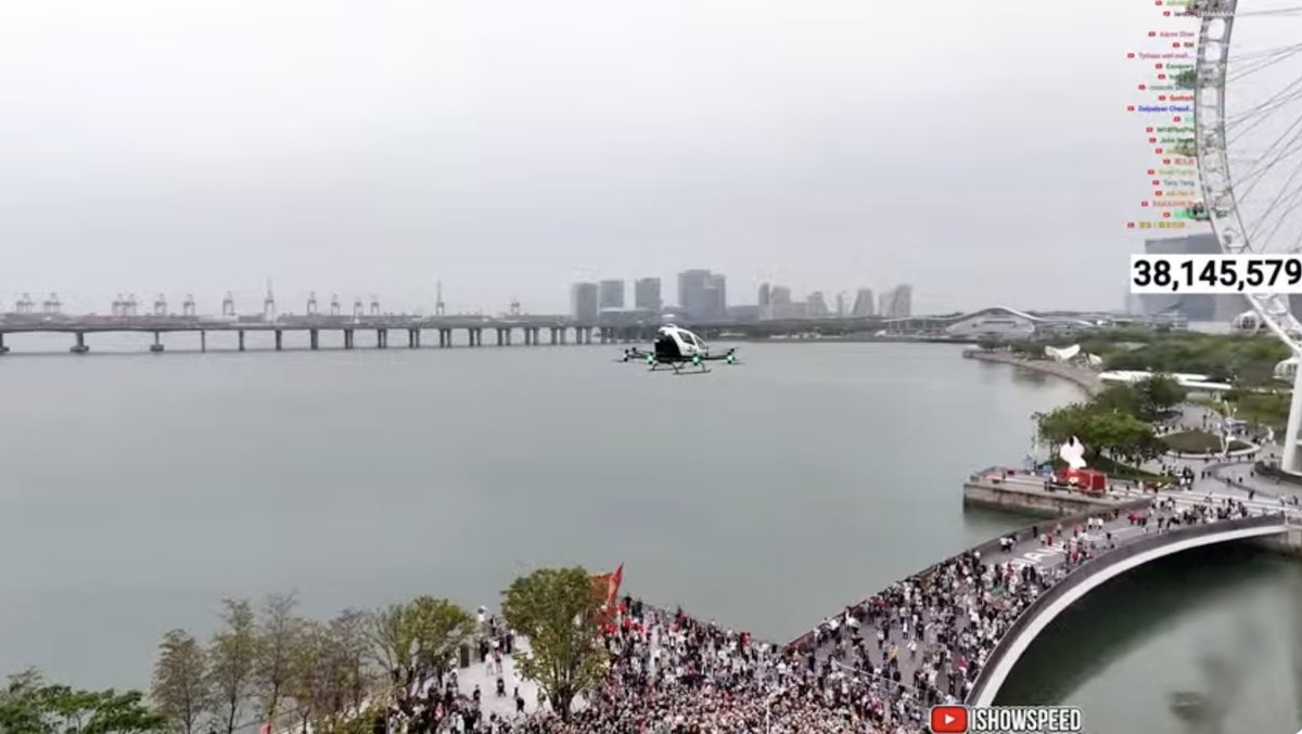 IShowSpeed Drives EHang EH216-S Flying Car in Shenzhen, Highlights ...
