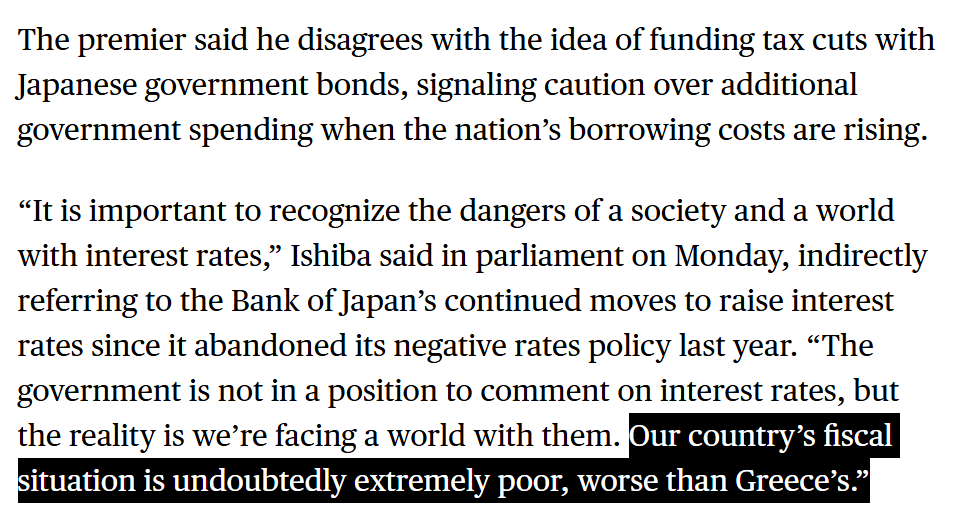 Japan's Financial Crisis Worse Than Greece's, PM Ishiba Warns; US 30 ...