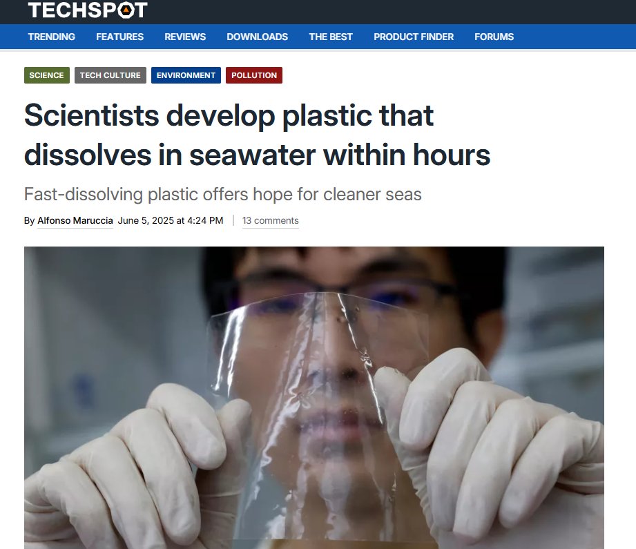 Japanese Scientists Develop Strong Plastic That Dissolves in Seawater ...