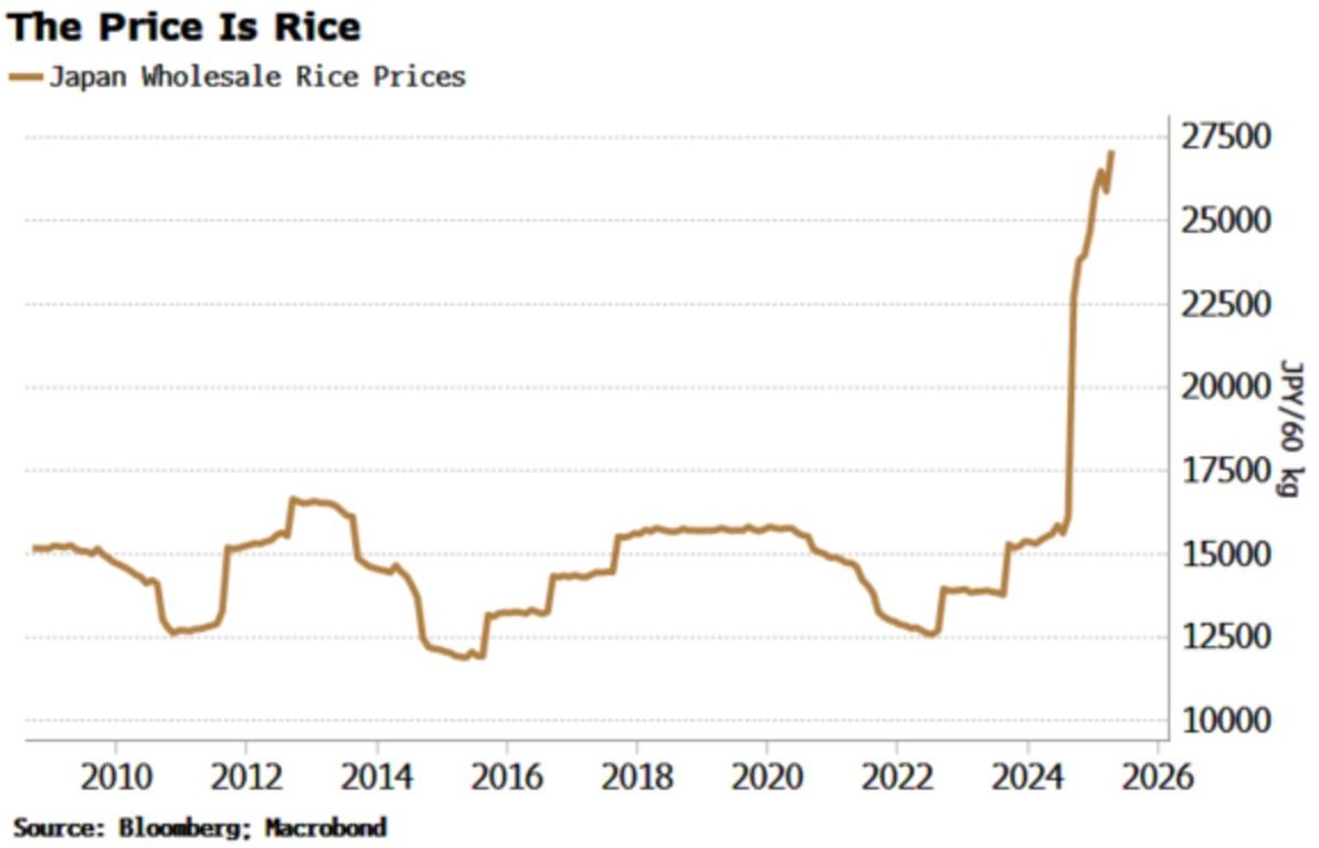 Japan’s Rice Prices Surge 98.4% in April, Core Inflation Hits 3.5% Amid GDP Contraction and ...