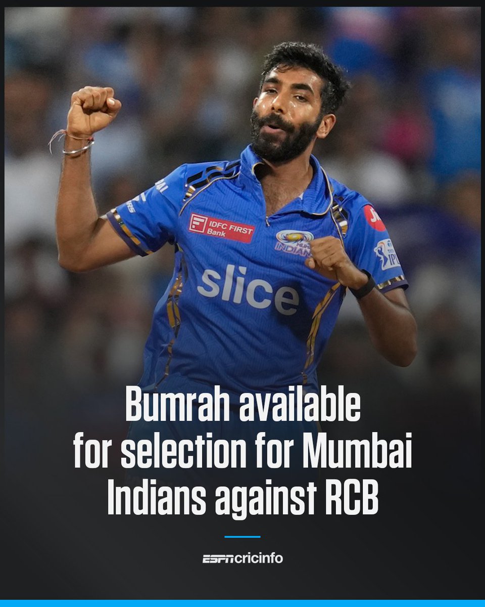 Jasprit Bumrah Returns to Mumbai Indians for IPL 2025 Clash at Wankhede Stadium on April 7 ...