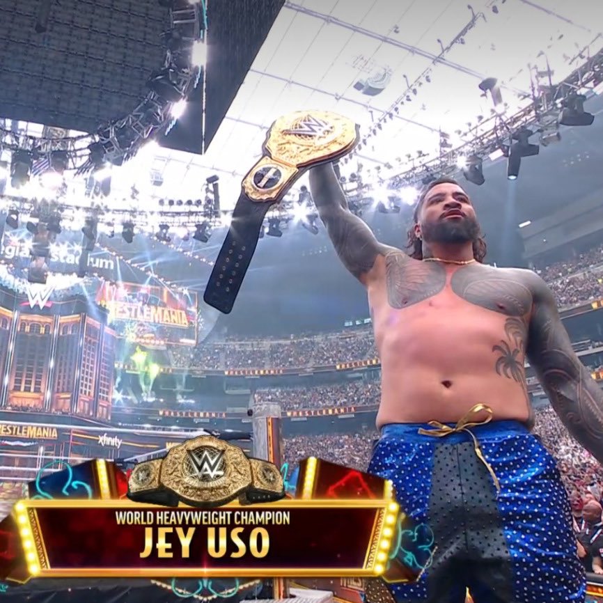 Jey Uso Wins First World Heavyweight Title at WrestleMania 41 in Las ...