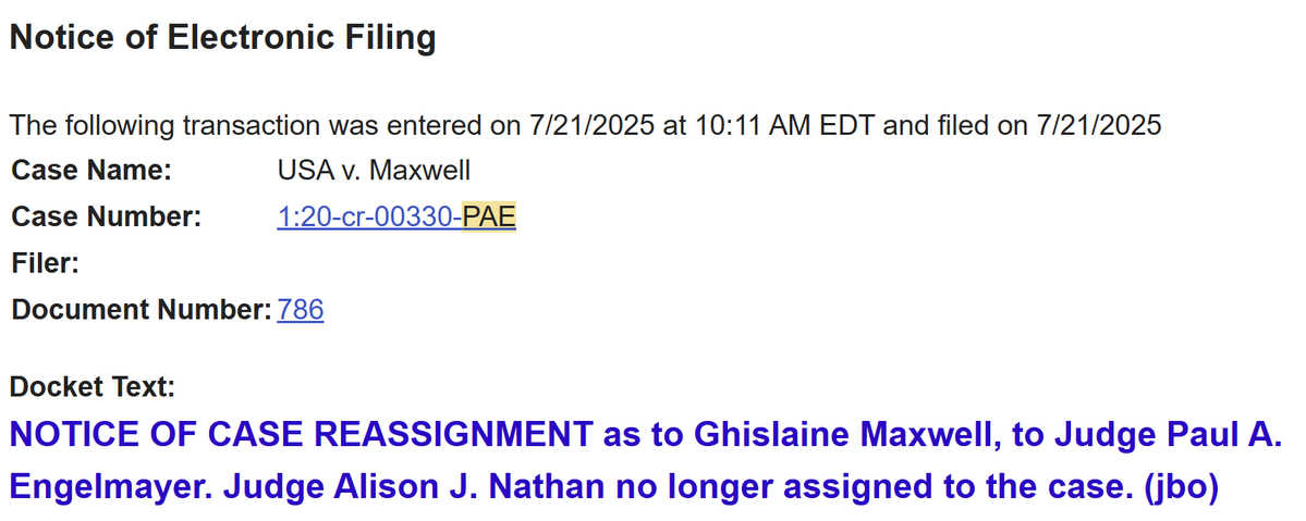 Judge Engelmayer Assigned to Maxwell Transcript Case as FBI Details $1 ...