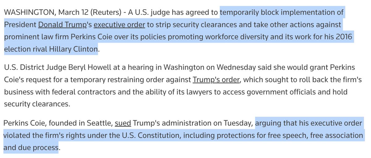 Judge Howell Strikes Down Trump Executive Order Punishing Law Firm ...