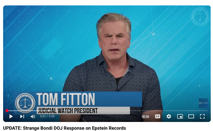 Judicial Watch and Tom Fitton Sue DOJ and FBI to Release Withheld ...