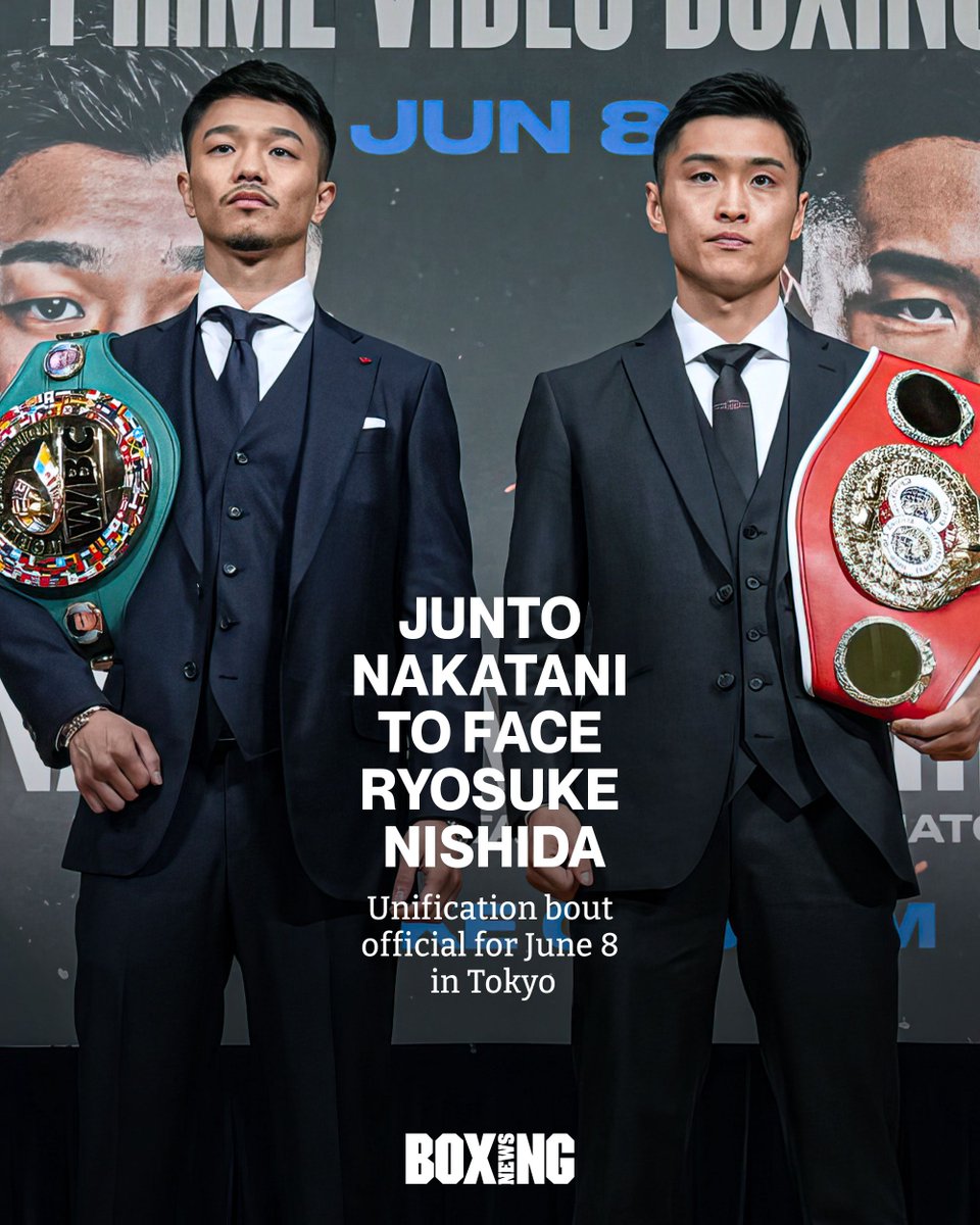 Junto Nakatani vs Ryosuke Nishida Set for June 8 Bantamweight Unification at Ariake Arena ...