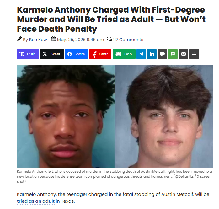 Karmelo Anthony, 17, Charged as Adult in Texas for Stabbing Death of ...
