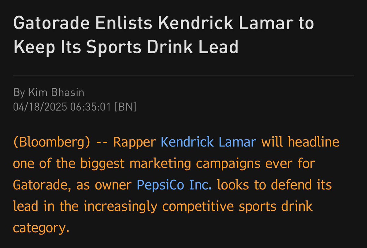 Kendrick Lamar to Headline Gatorade's Largest Campaign for PepsiCo ...