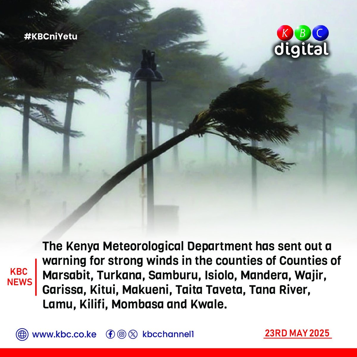 Kenya Meteorological Department Warns of Strong Winds, Waves Over 2 ...