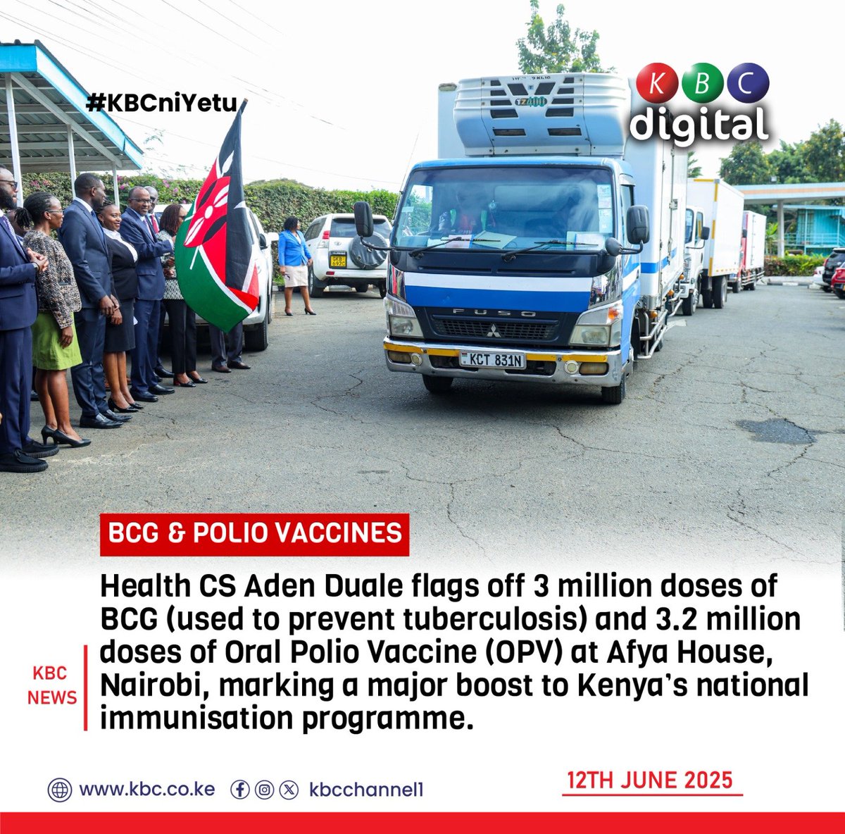 Kenya Receives 3M BCG and 3.2M Oral Polio Vaccines; Health CS Aden ...