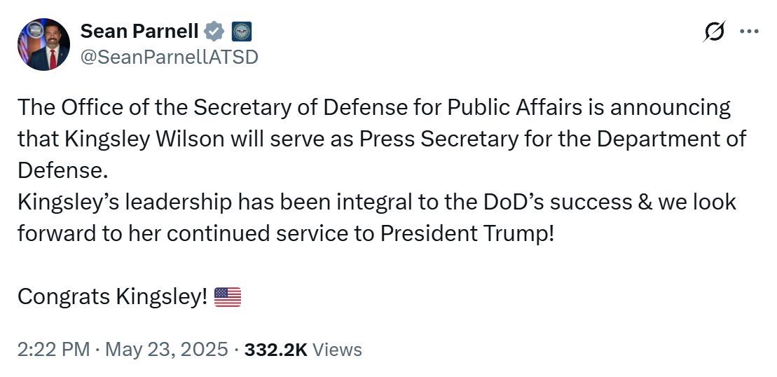 Kingsley Wilson, née Cortes, Named Pentagon Press Secretary, Replacing ...