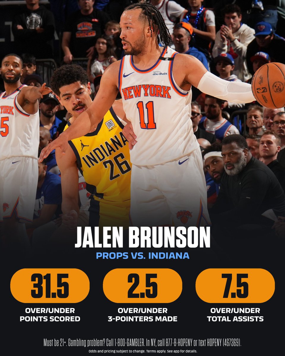 Knicks Beat Pacers 104-100 in Game 3, Brunson Reaches 425 Playoff Points as Series Moves to 2-1 ...