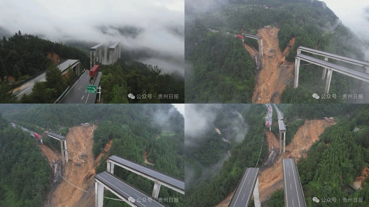 Landslide Collapses Guizhou Expressway Bridge as Region Battles ...