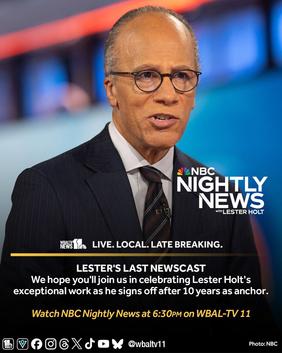 Lester Holt to Step Down as NBC Nightly News Anchor After 10 Years ...