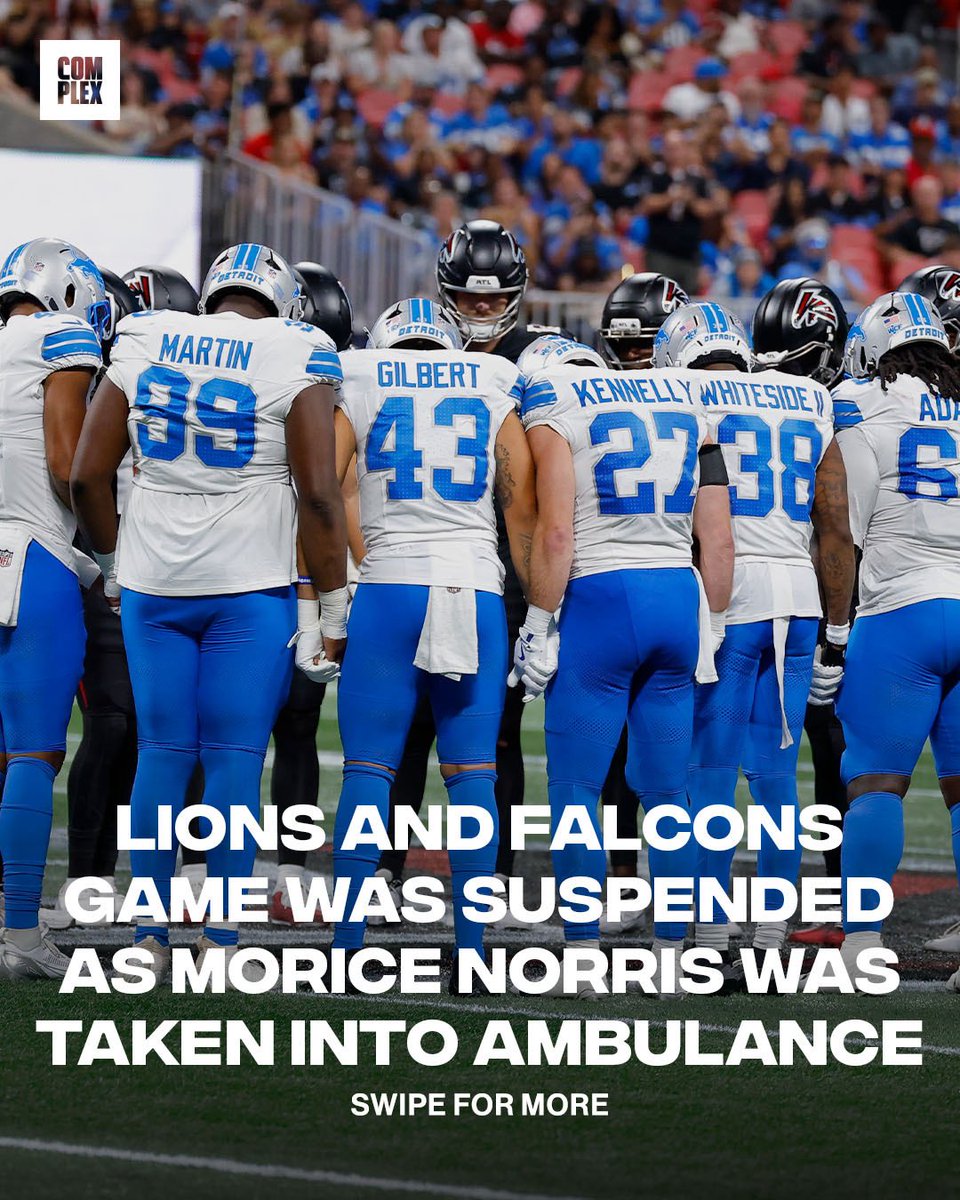 Lions’ Morice Norris Hospitalized After Head Injury Halts Falcons Game ...
