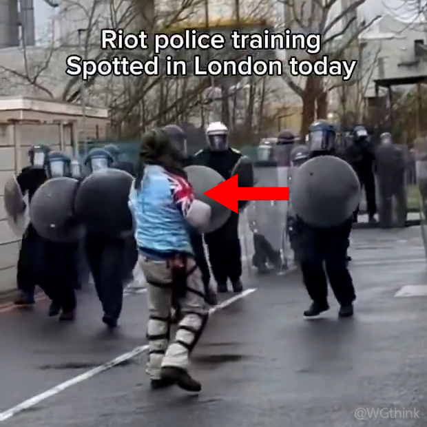 London Metropolitan Police Riot Training Portrays Men Wearing Union ...