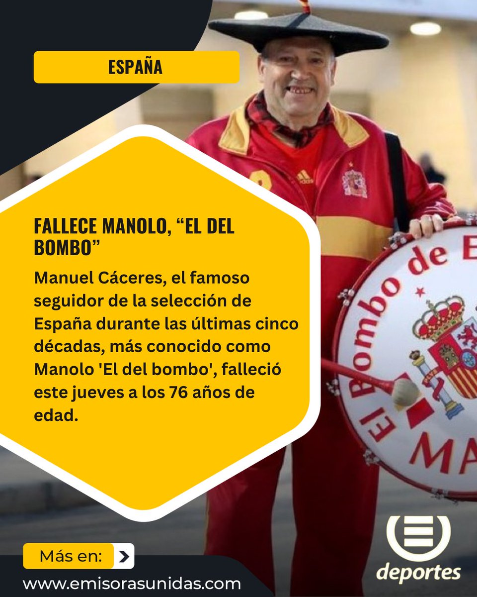 Manolo 'El Del Bombo', Iconic Spanish Fan of National Team, Dies at 76 ...