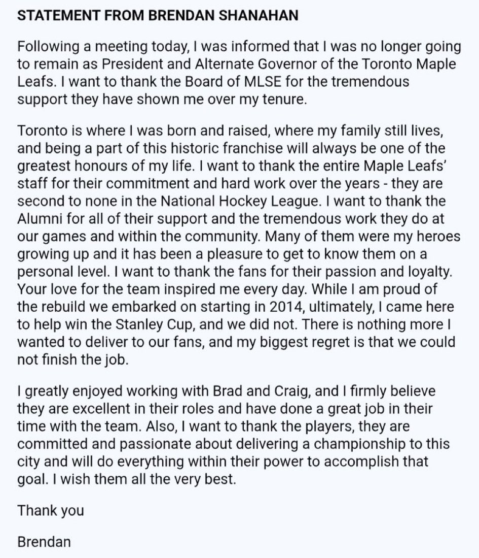 Maple Leafs End Shanahan’s 11-Year Tenure; Islanders Granted Interview Permission | DeepNewz Hockey