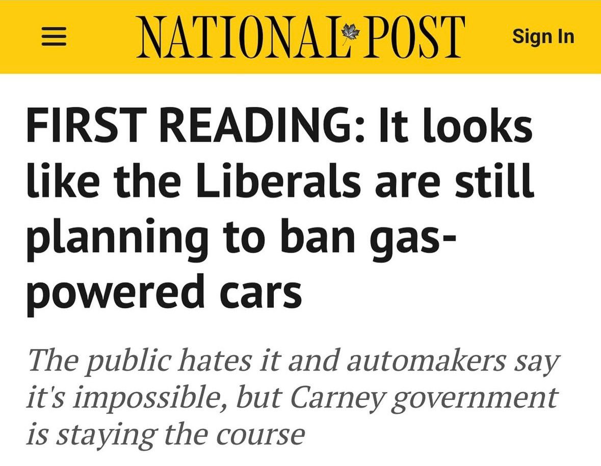 Mark Carney’s Liberals Uphold 2035 Gas Vehicle Ban, Citing $20,000 Cost ...