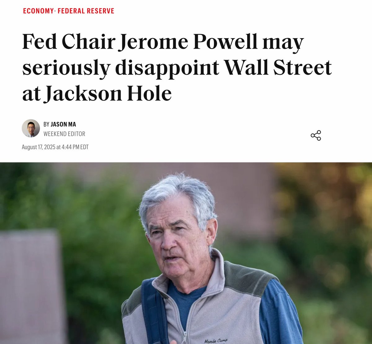 Markets Edge Lower Ahead of Powell’s Jackson Hole Rate Guidance ...