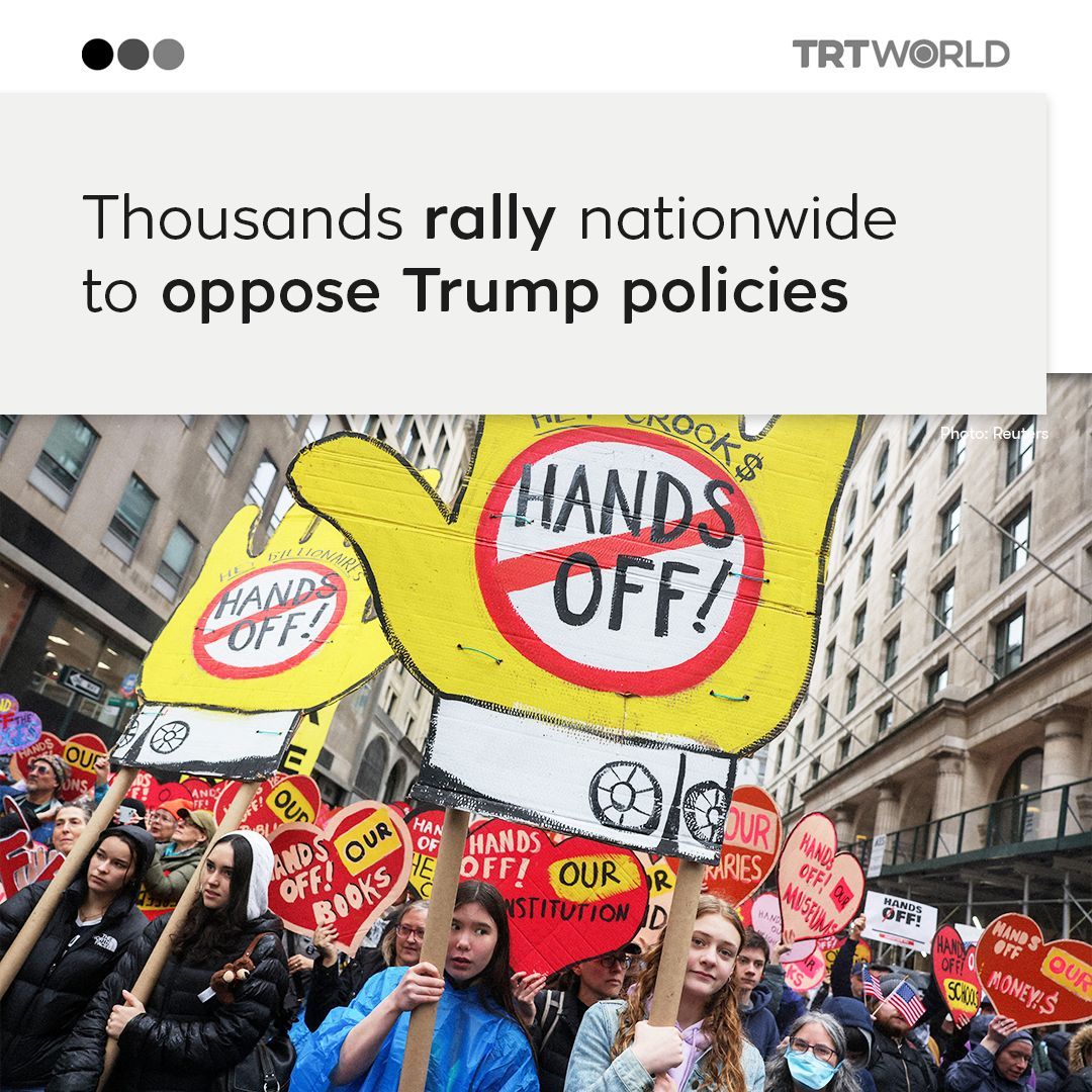 Massive 'Hands Off' Protests Against Trump's Policies on Import Tariffs ...