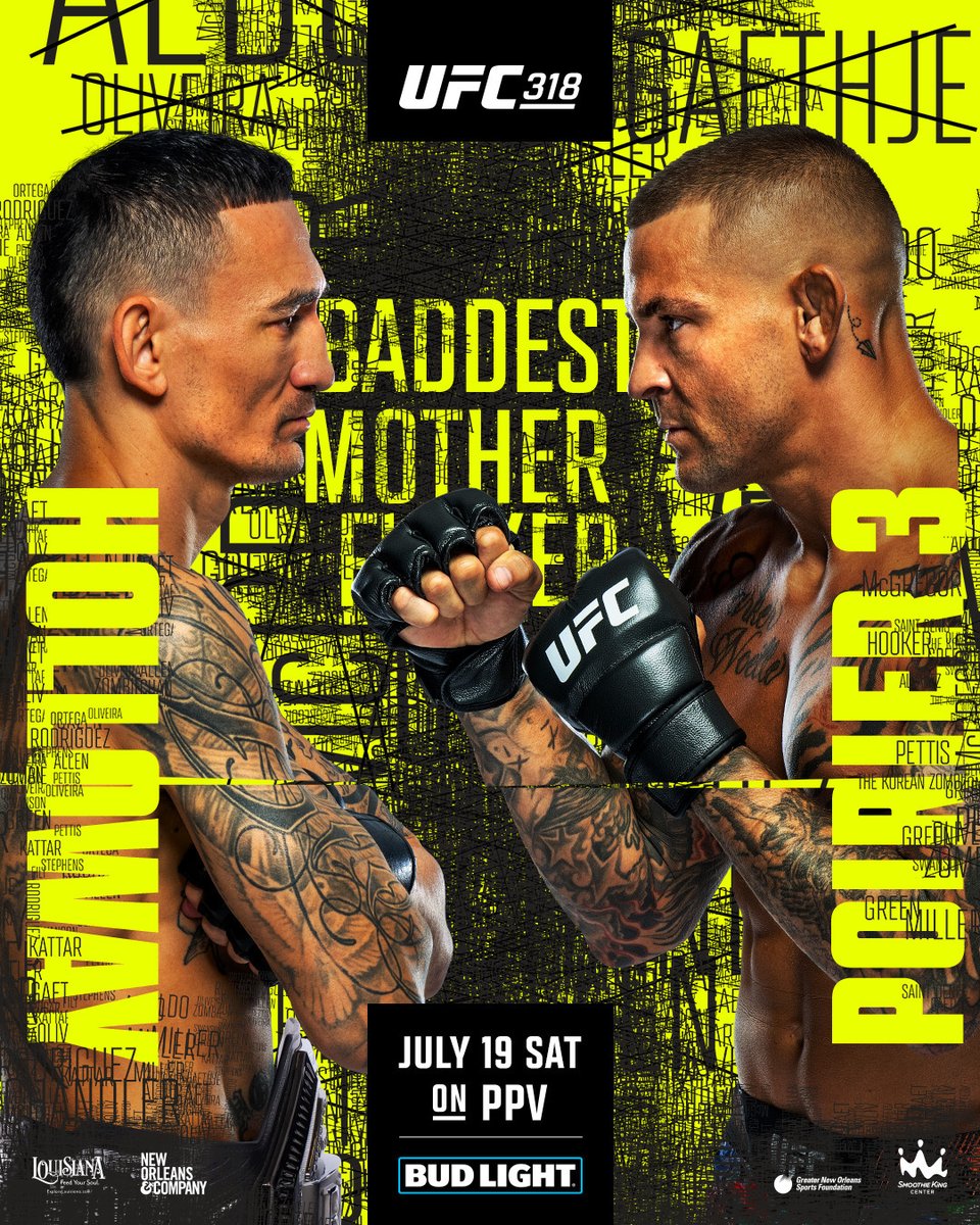 Max Holloway vs Dustin Poirier 3 for B.M.F. Title at UFC 318 in New ...