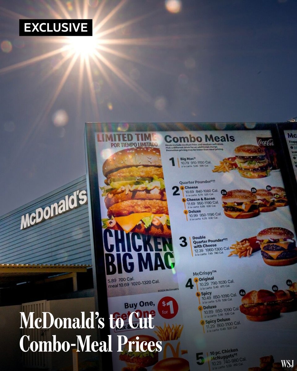 McDonald’s Cuts Combo Meal Prices 15% After Striking Deal With ...