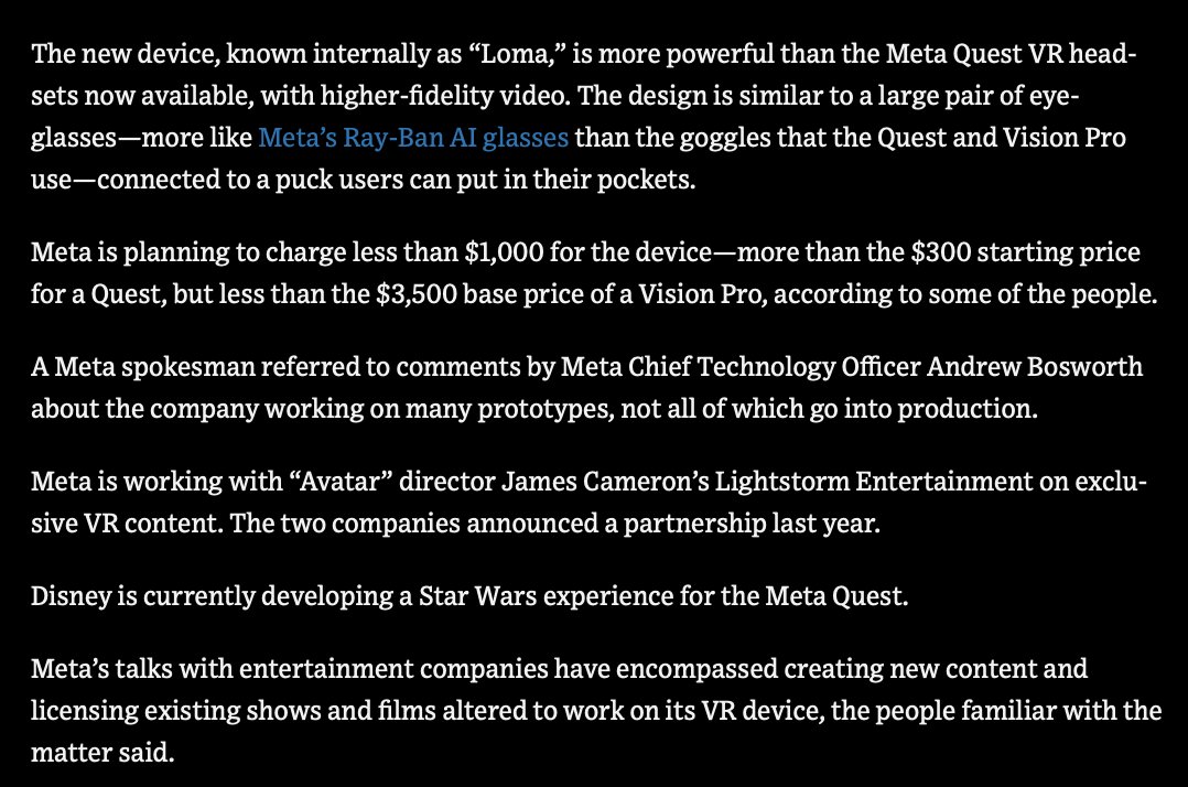 Meta, Disney, A24 in Talks for 2026 'Loma' VR Headset Under $1,000; Partners with Anduril on ...