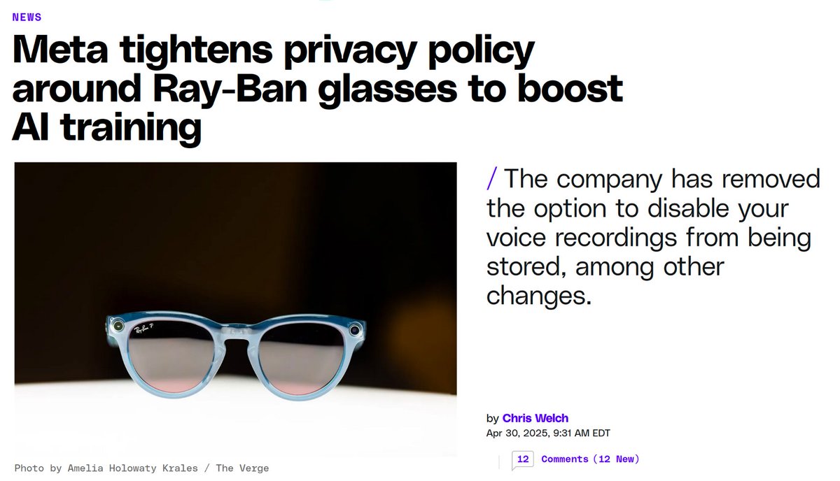 Meta Ray-Ban Smart Glasses Now Collect Voice Data by Default After ...