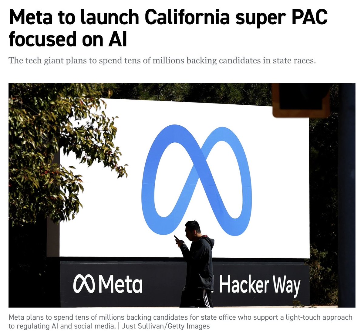 Meta Sets Up Pro-AI PAC as Silicon Valley Donors Commit $100 Million ...