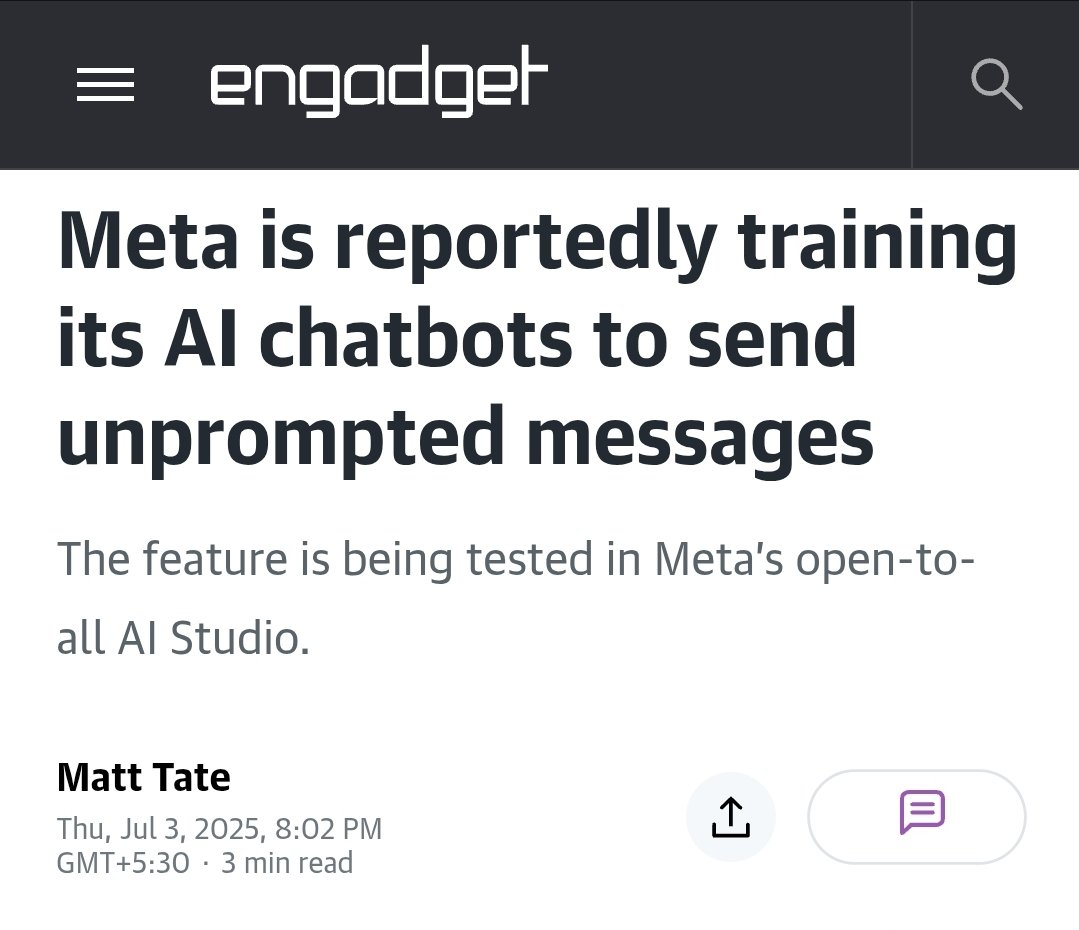 Meta Tests 'Project Omni' Chatbots That Message Users First | DeepNewz ...