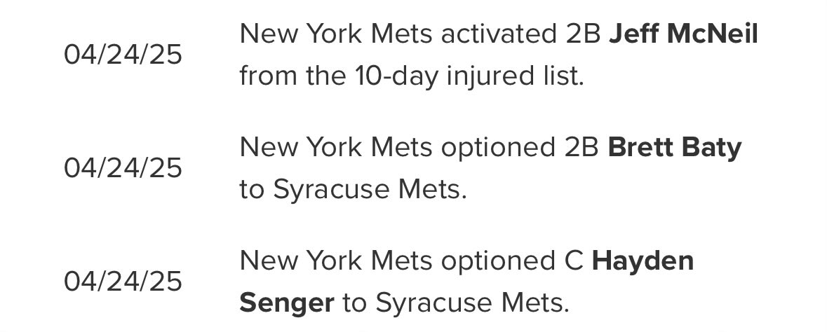 Mets Option Brett Baty to Triple-A After 114 mph HR, Clear Space for ...