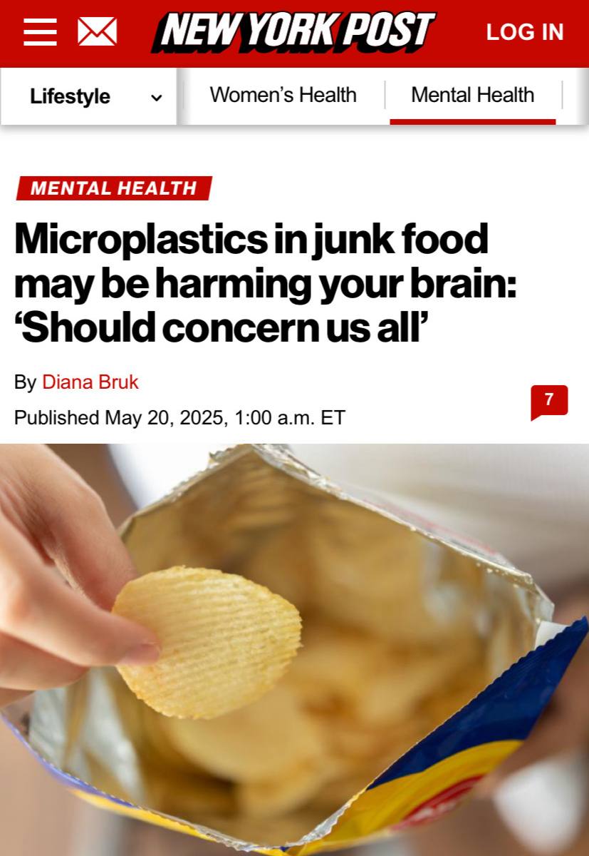 Microplastics in Ultra-Processed Foods Linked to Depression and ...