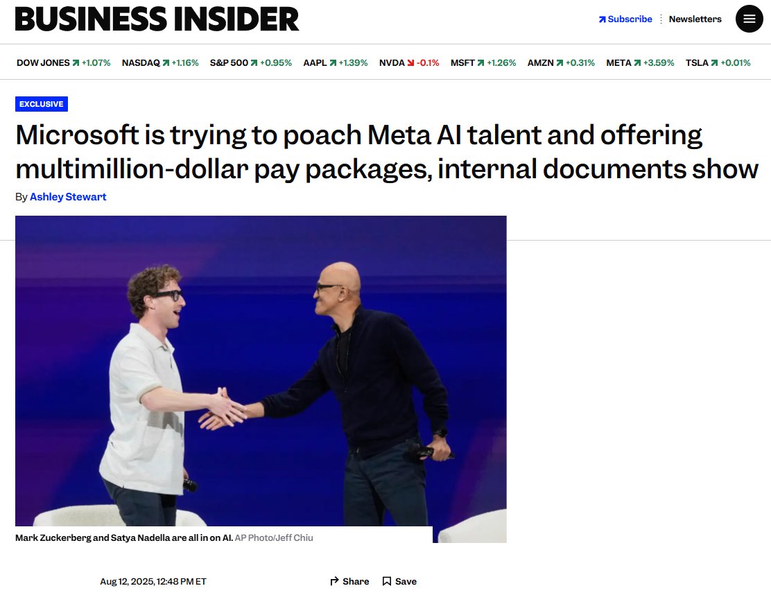 Microsoft Dangles Multimillion Packages to Poach Meta AI Stars ...