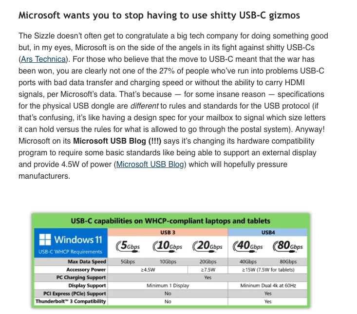 Microsoft Mandates USB-C Ports on Windows 11 PCs to Support Data, Power ...