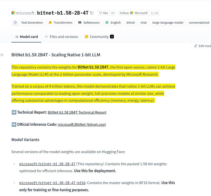 Microsoft Unveils BitNet b1.58 2B4T, 1-Bit LLM Trained on 4T Tokens, Runs on CPUs, Outperforms ...