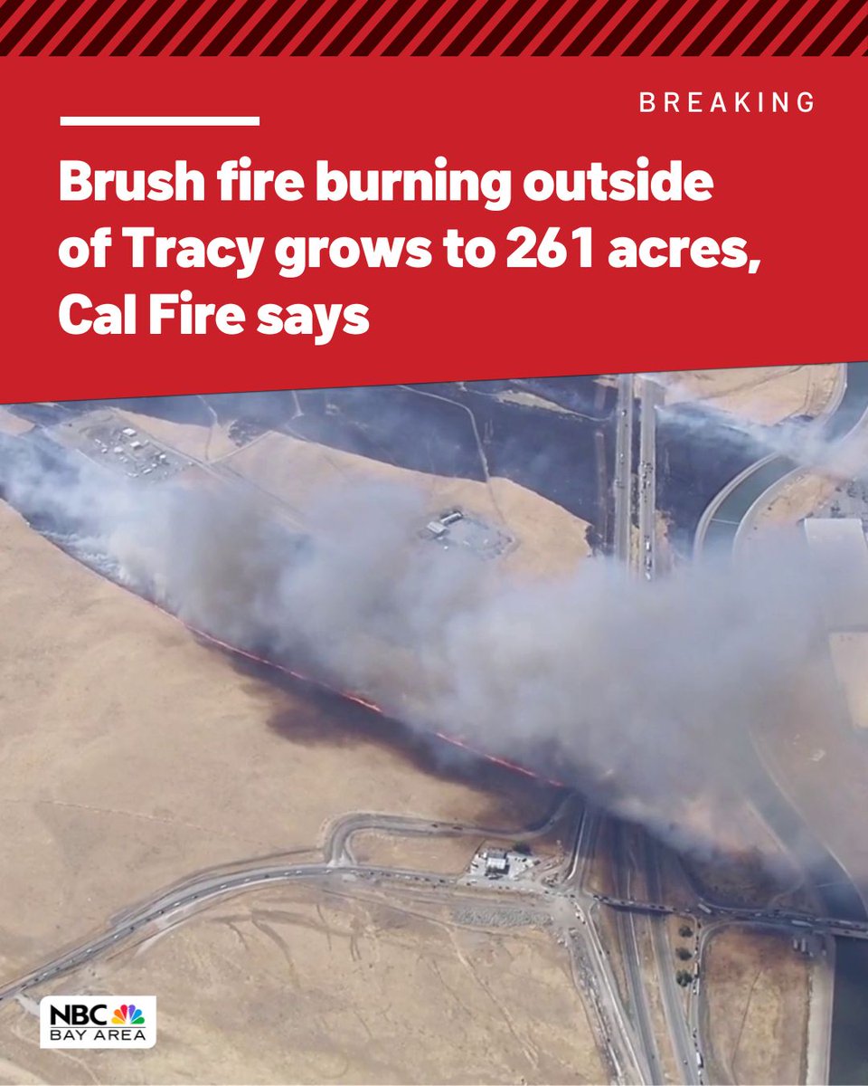 Midway Fire Near Tracy Grows to 262 Acres, 0% Contained, Shuts Down ...