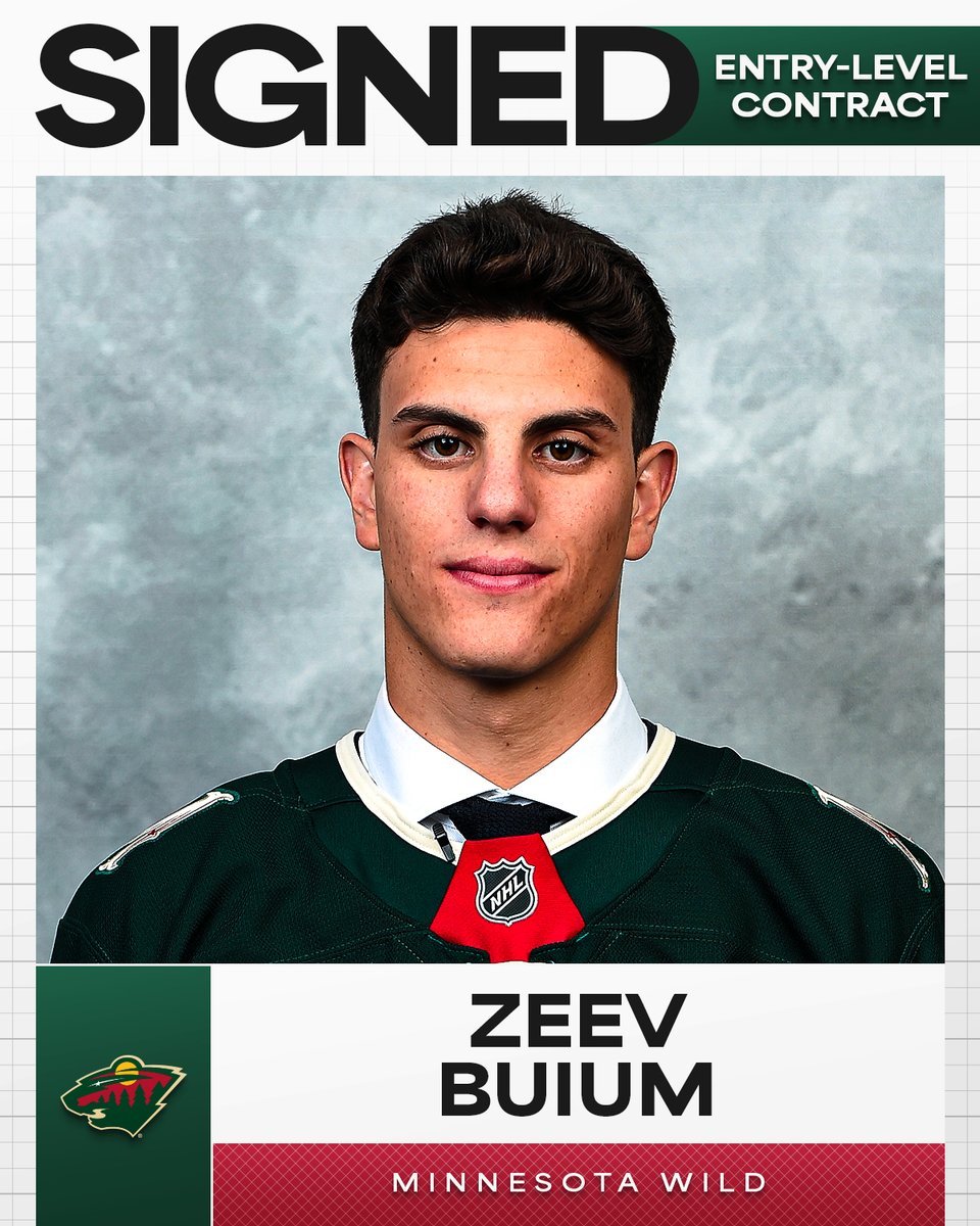 Minnesota Wild Sign 2024 Draft Pick Zeev Buium to Three-Year Contract ...