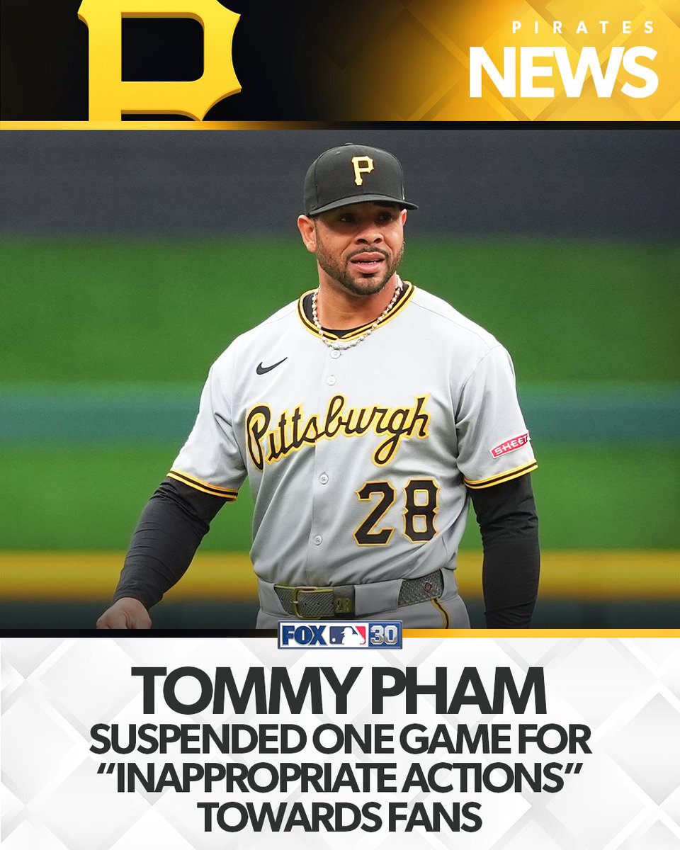MLB Suspends and Fines Pirates' Tommy Pham One Game for Obscene Gesture ...