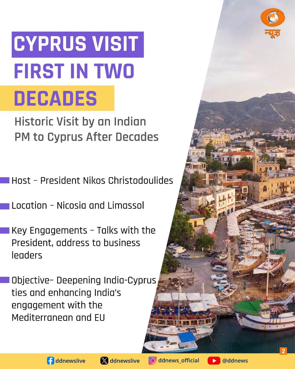 Modi Begins Three-Nation Tour With First Cyprus Visit in 23 Years ...