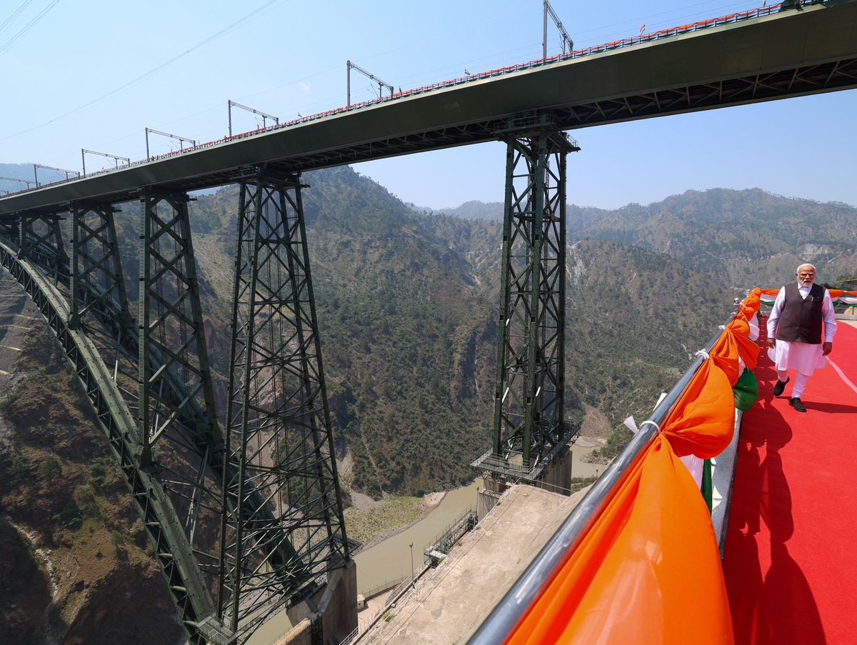 Modi Inaugurates 359m Chenab Bridge, Flags Off Vande Bharat Trains ...