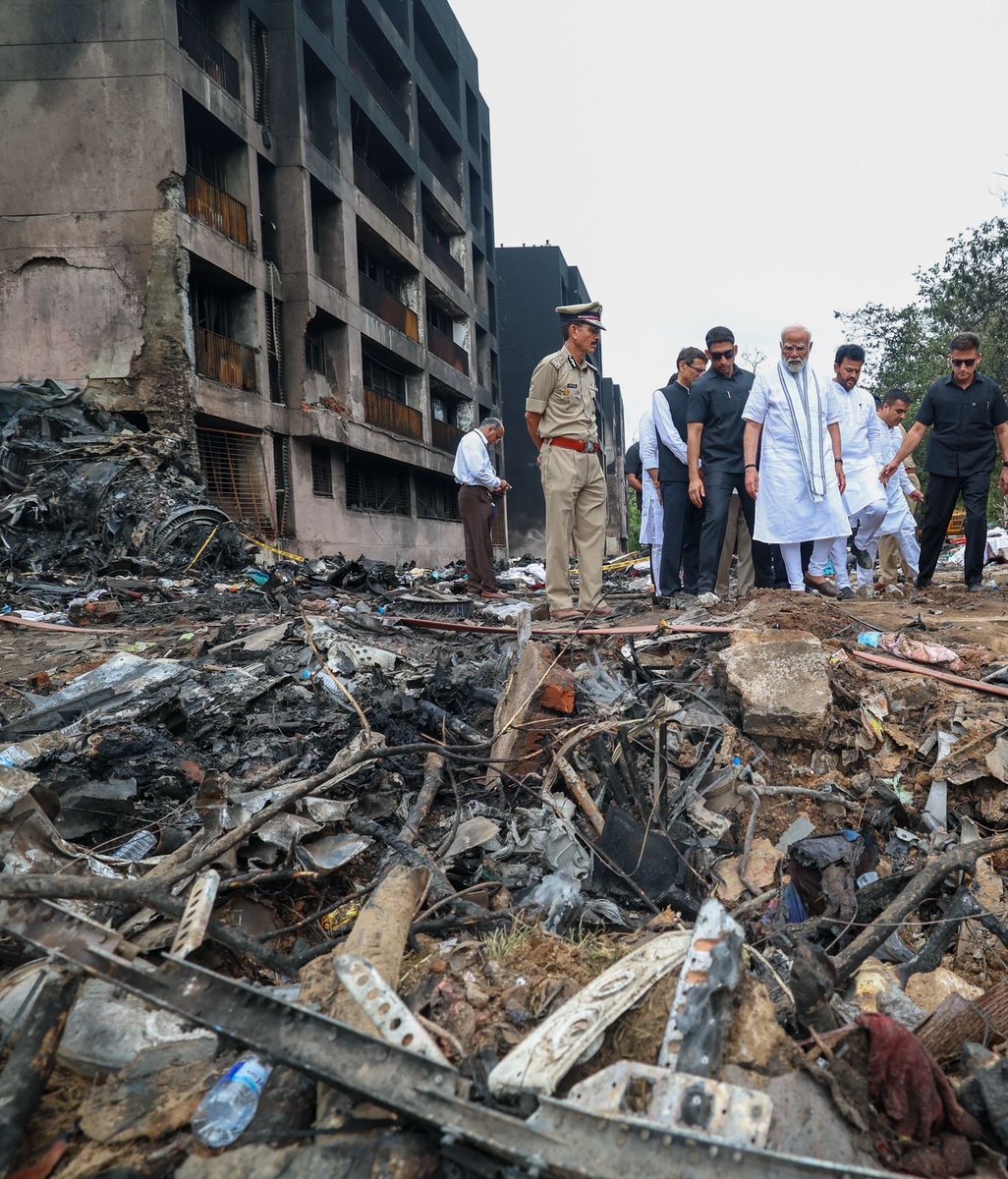 Modi Inspects Ahmedabad Crash Site After Air India Flight AI171 ...