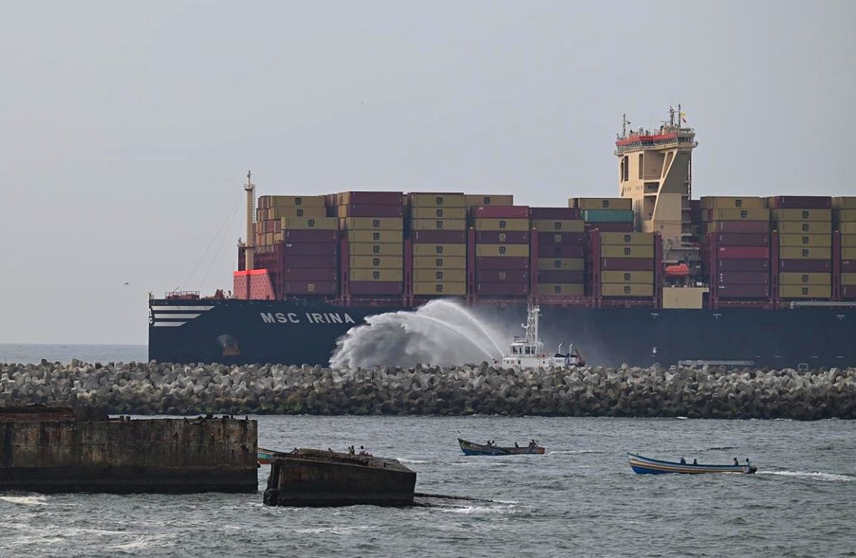 MSC IRINA, World's Largest Container Ship (24,346 TEUs), Docks at Adani ...